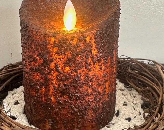 3x4in. Grubby Pillar Battery Operated Candle | Non Timer | Moving Flame ...