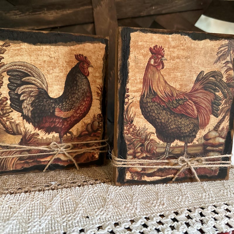 Primitive Rooster - Etsy