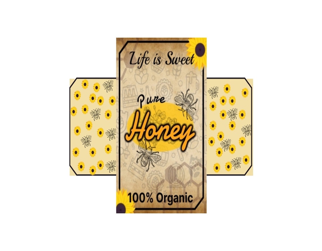 Honey Label for Quart Jar-digital Upload-download Digital Label - Etsy