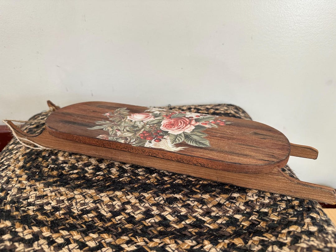 Handmade Handcrafted Wooden Runner Sled Riser - Winter Decor - Rustic ...