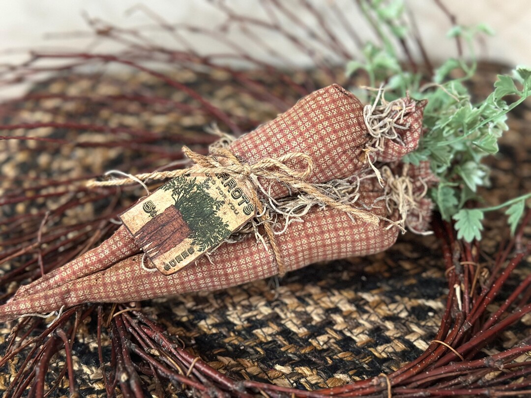 Country Primitive Carrot Bundle - Rustic Spring Easter Home Decor- 3pc ...