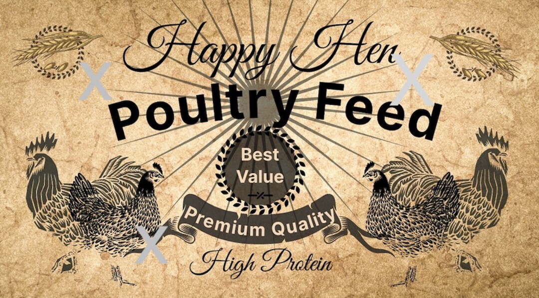 Vintage Rustic Primitive Happy Hen Printable Label - Etsy