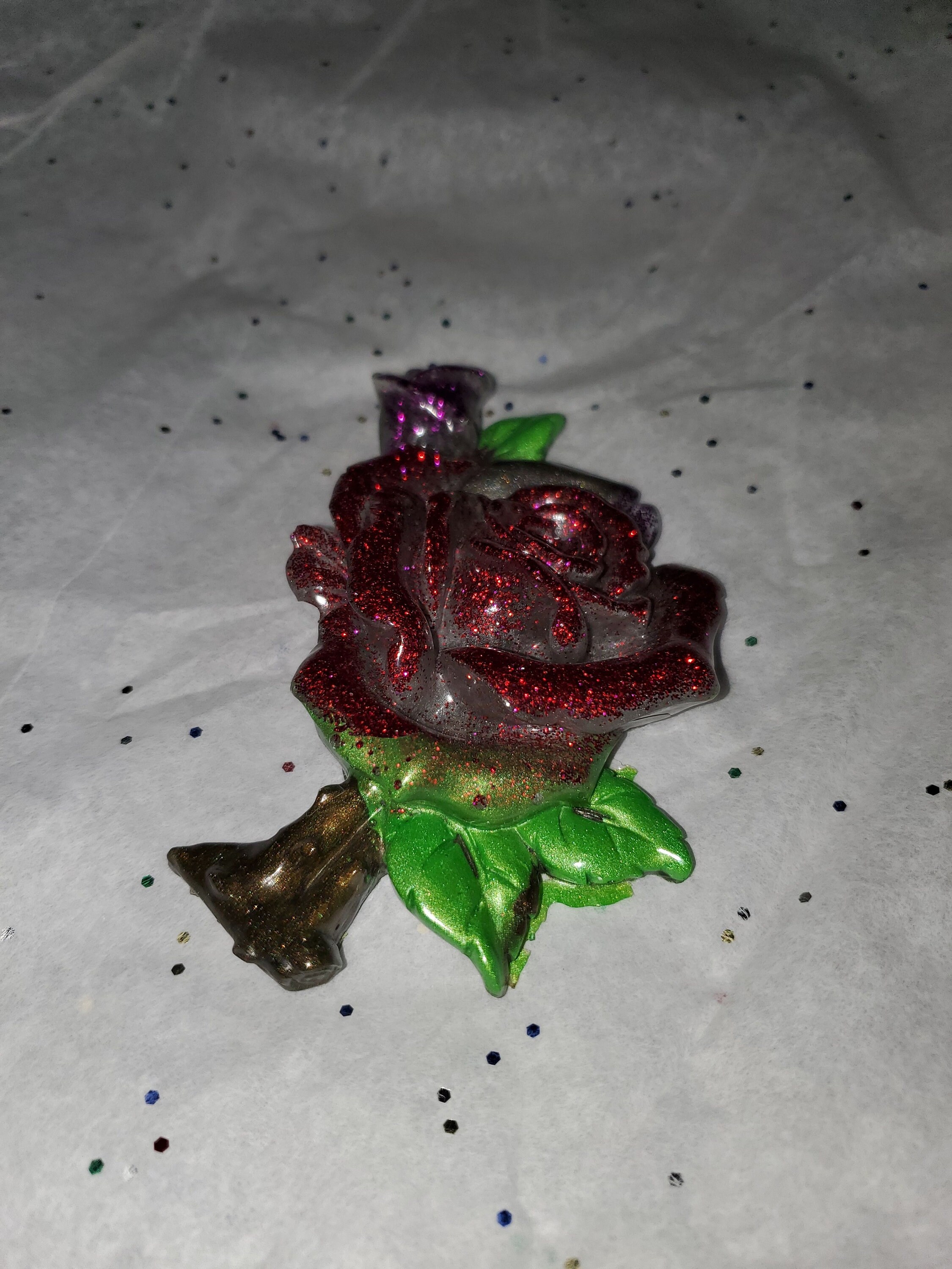 3D Resin Rose. Glittery Red. - Etsy