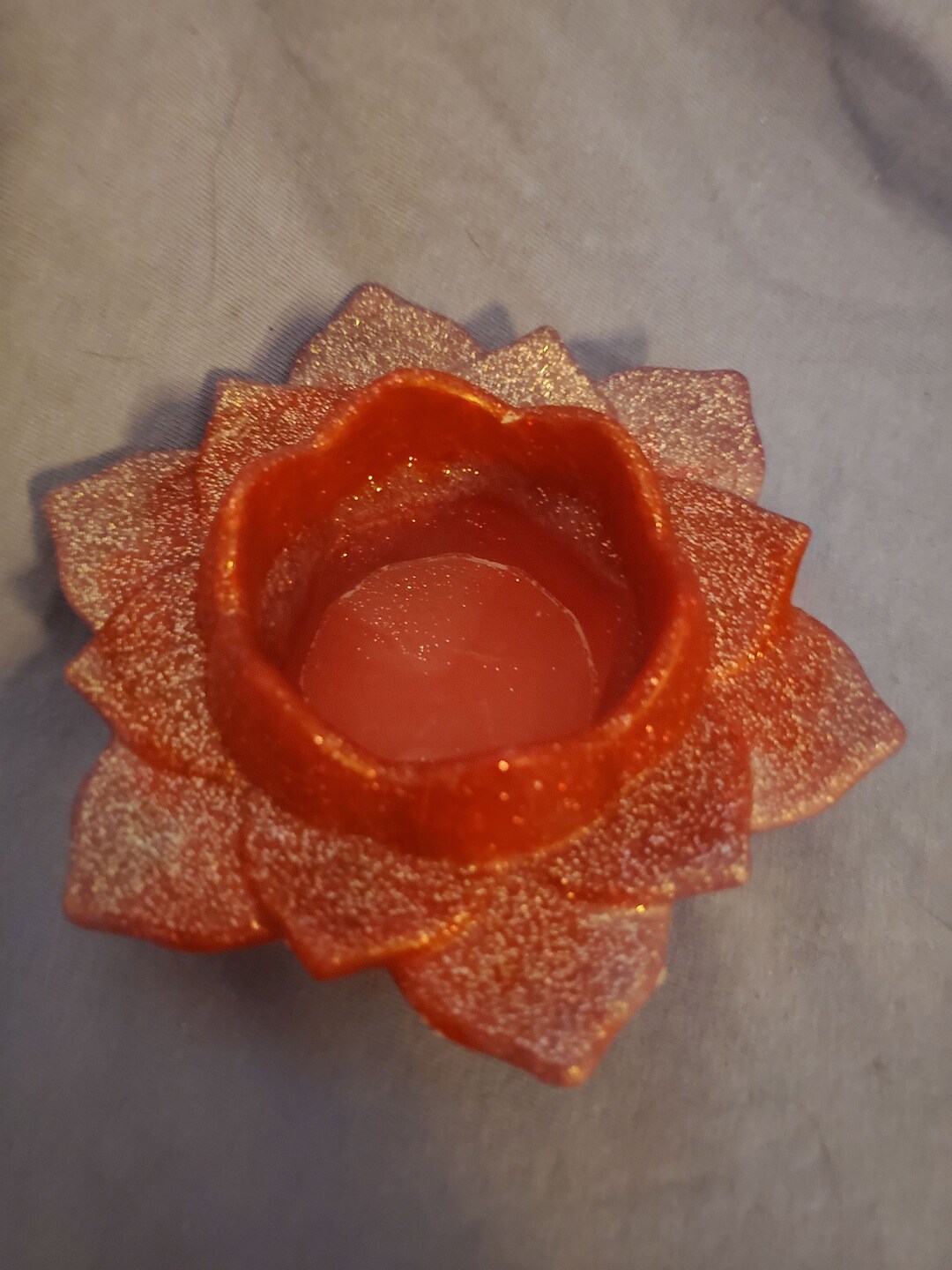 Resin Lotus Flower Tea Light Candle Holder. Resin Art. Resin Made ...
