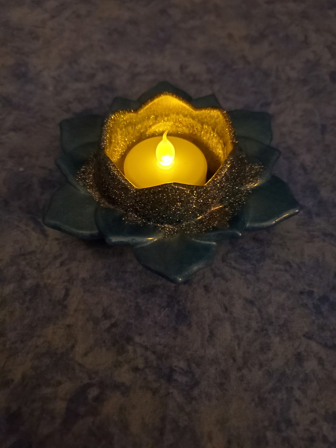 Resin Lotus Flower Tea Light Candle Holder. Resin Art. Resin Made ...