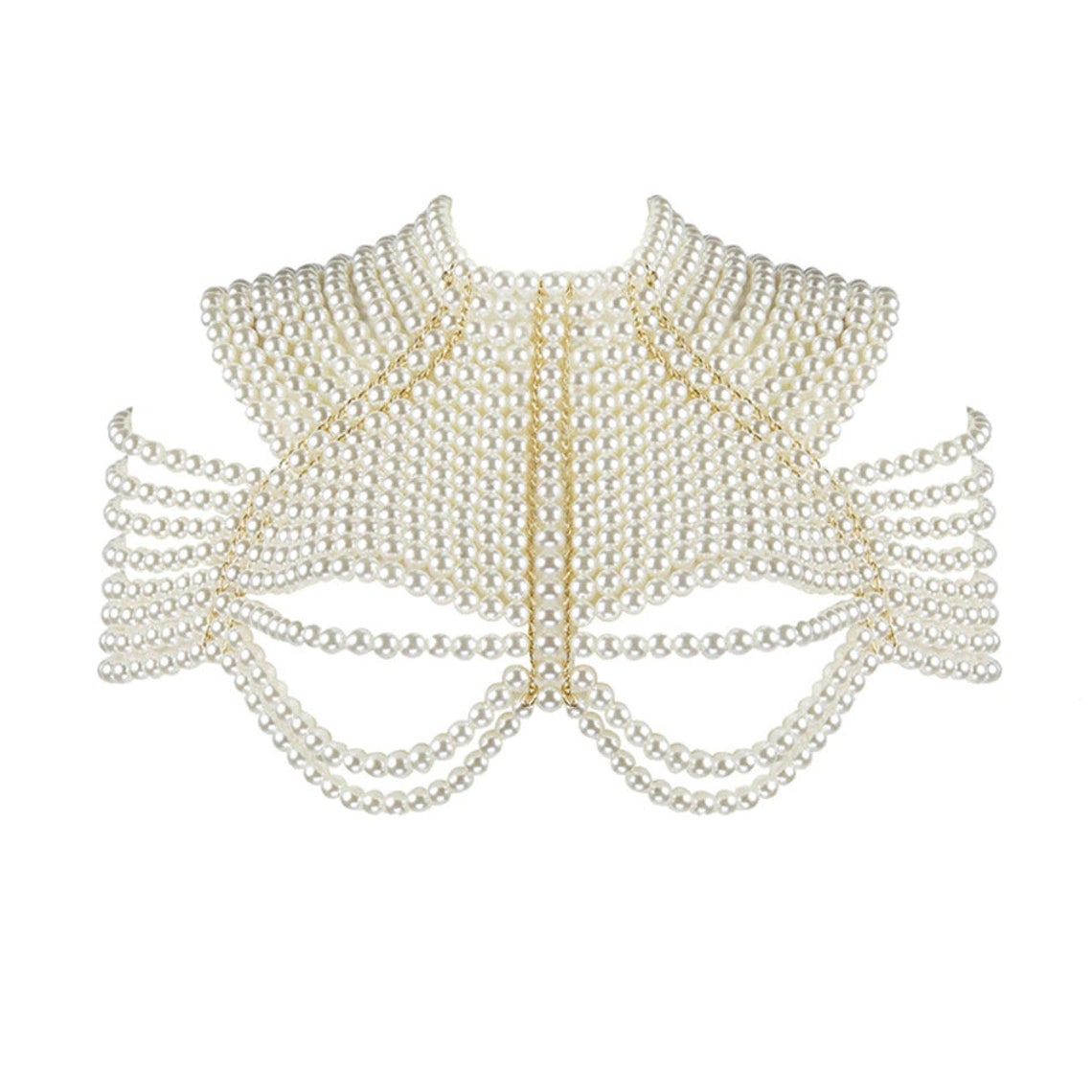 Pearl Bustier White Beaded Corset Top Art Arianne Sparkly - Etsy