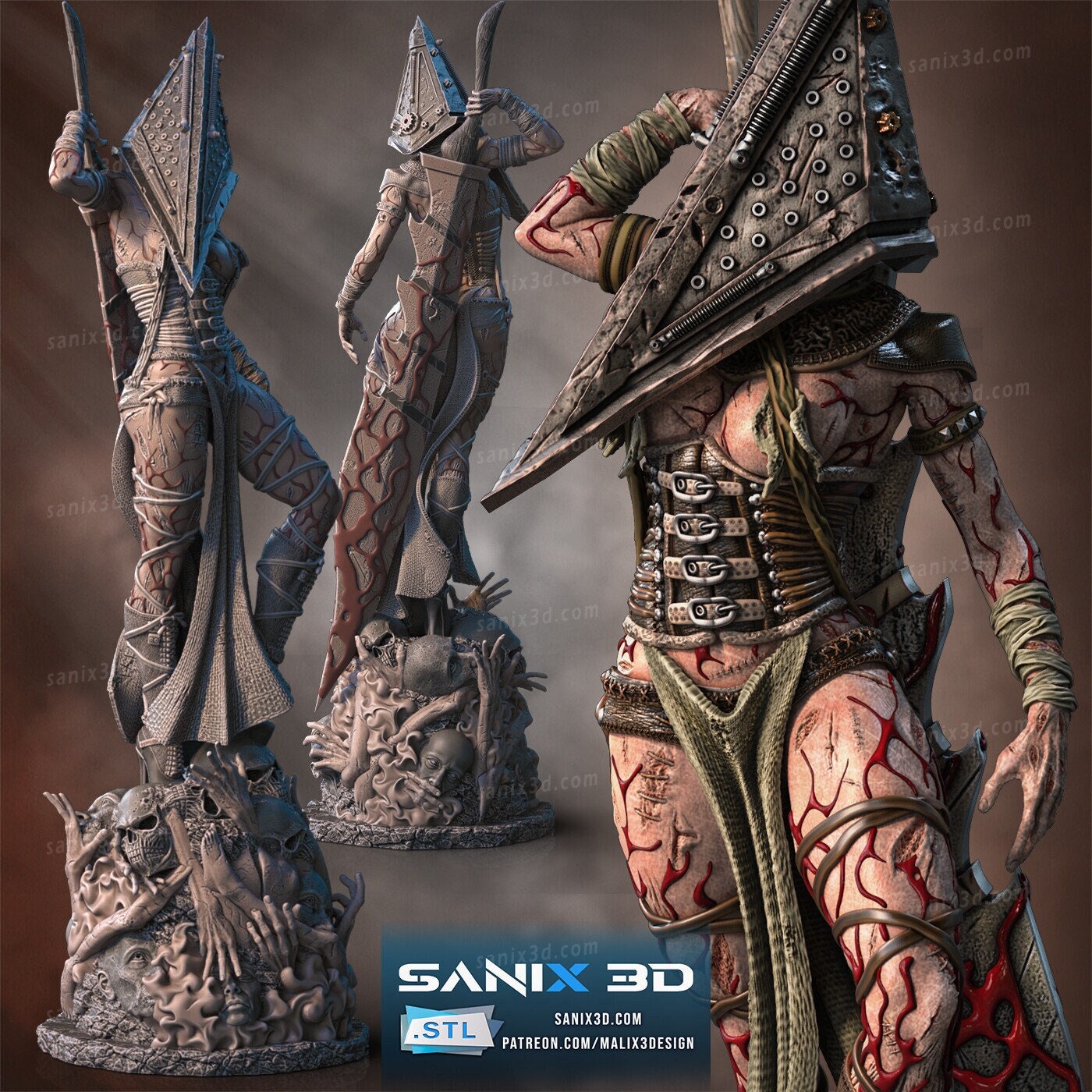 Lady Pyramid Head Silent Hill Action Figure Collectibles High Details Resin 3D Printed by Sanix ...
