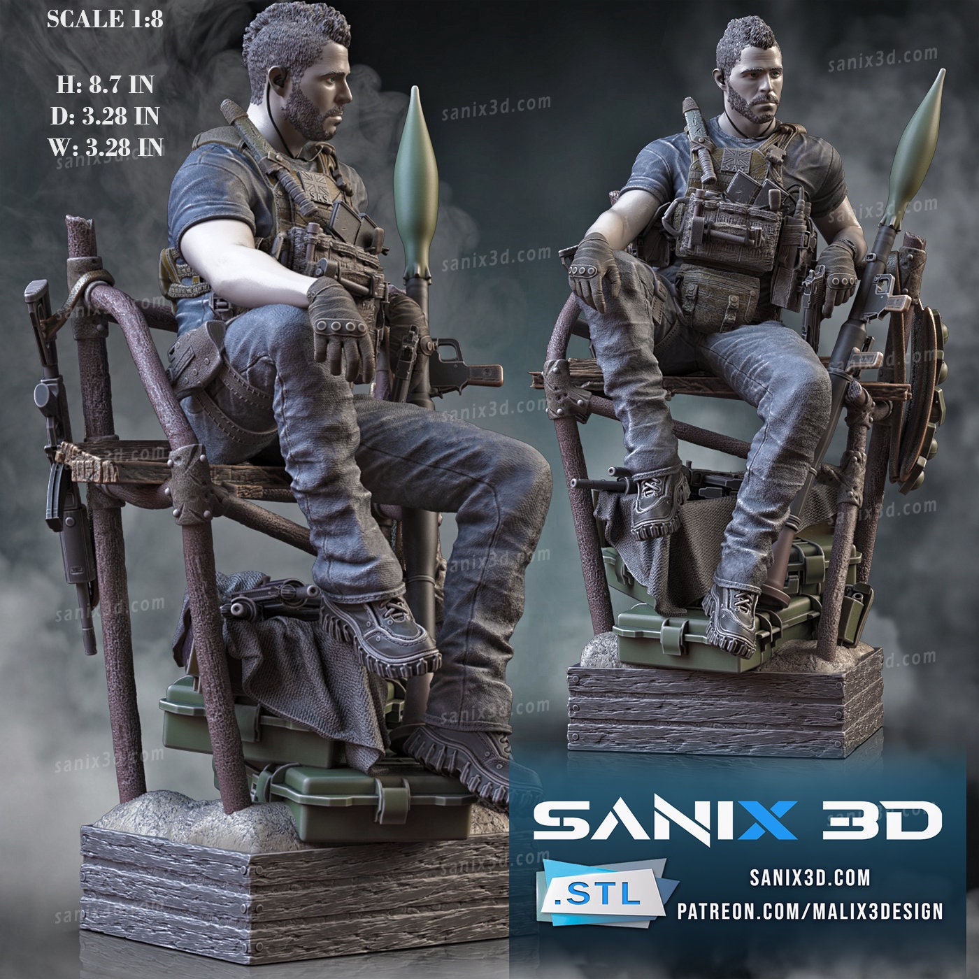 Soap Call of Duty Action Figure Collectibles High Details Resin 3D ...