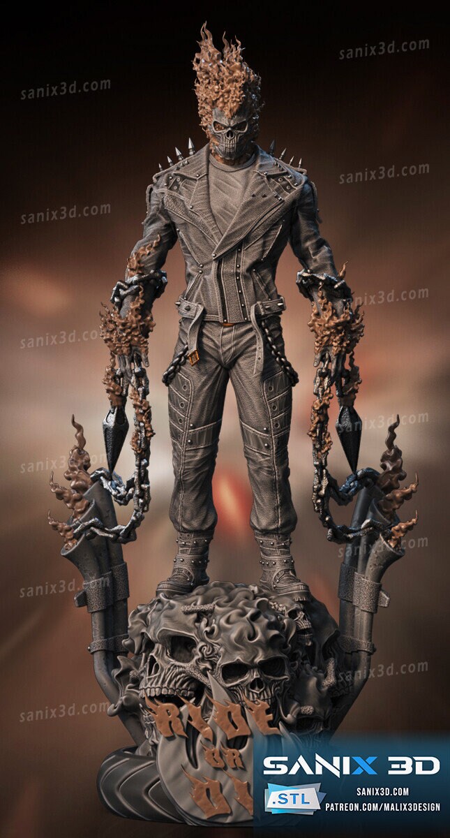 Ghost Rider Action Figure Collectibles High Details Resin 3D Printed by ...