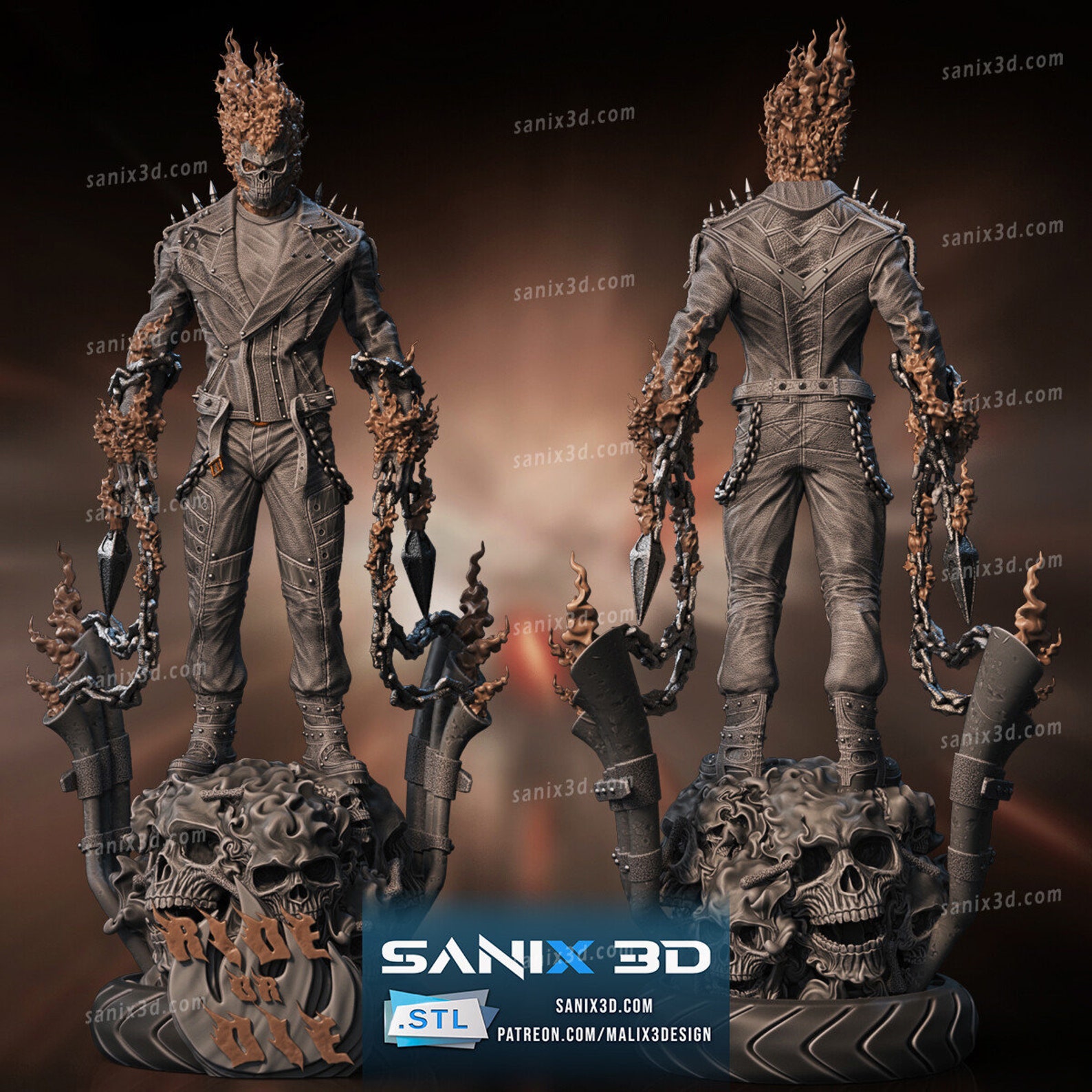 Ghost Rider Action Figure Collectibles High Details Resin 3D Printed by ...