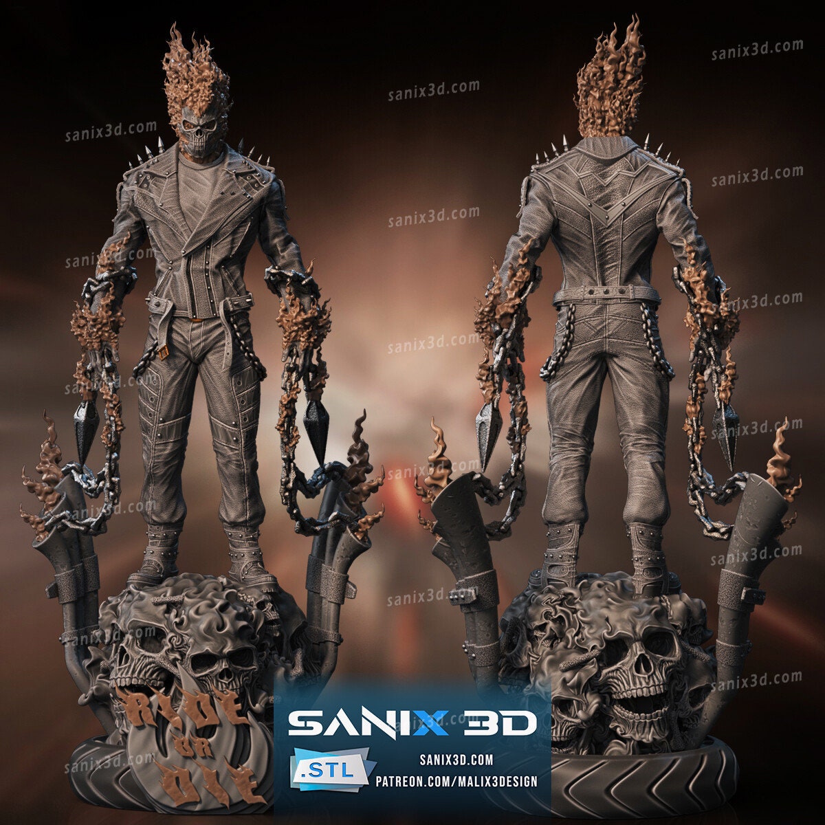 Ghost Rider Action Figure Collectibles High Details Resin 3D Printed by ...