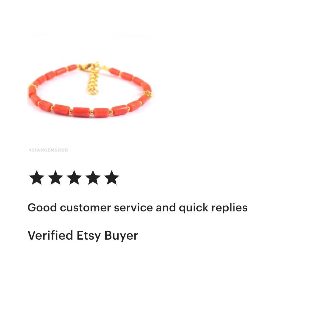 CORAL BRACELET || Natural AAA Red Coral Bracelet, Italian Sea Coral ...