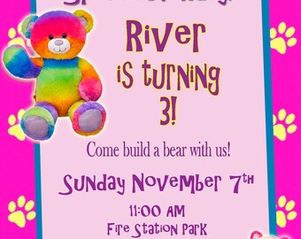 Personalized Customized Build-a-bear Birthday Invitation | Etsy