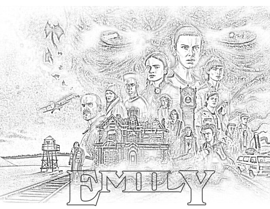 Personalized Printable STRANGER THINGS Coloring Page // Digital ...