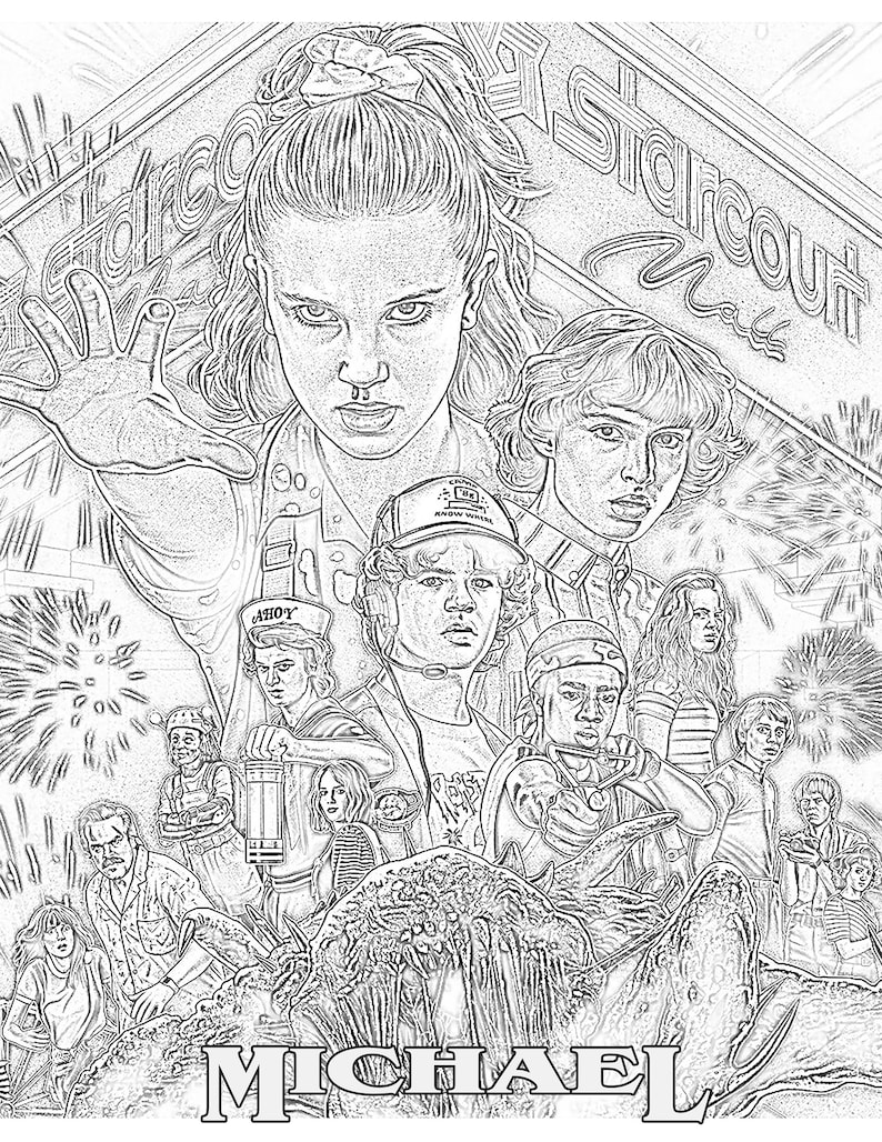 Personalized Printable STRANGER THINGS Coloring Page Season - Etsy
