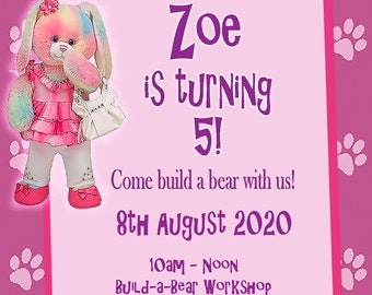 Personalized Customized Build-a-bear Birthday Invitation | Etsy