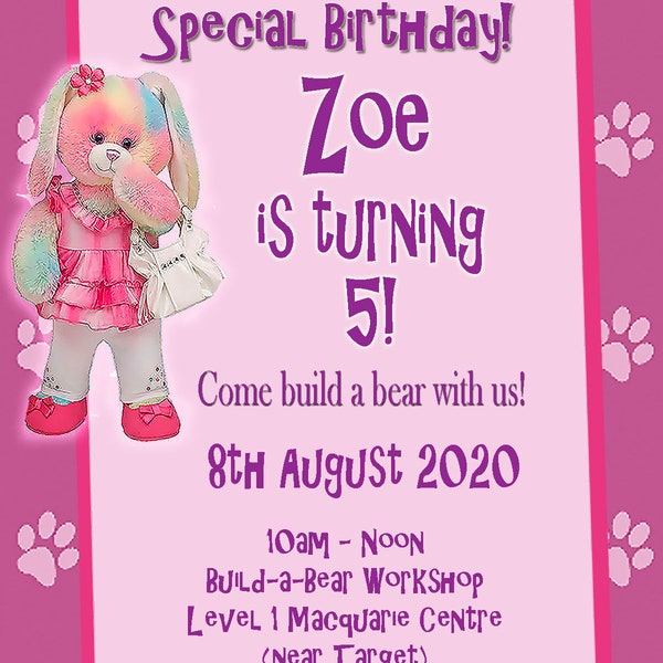 Build a Bear Party Invitations - Etsy
