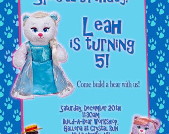 Personalized Customized Build-a-bear Birthday Invitation | Etsy