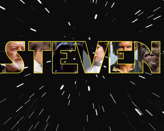 Personalized STAR WARS Name Word Art // Print or Digital // - Etsy