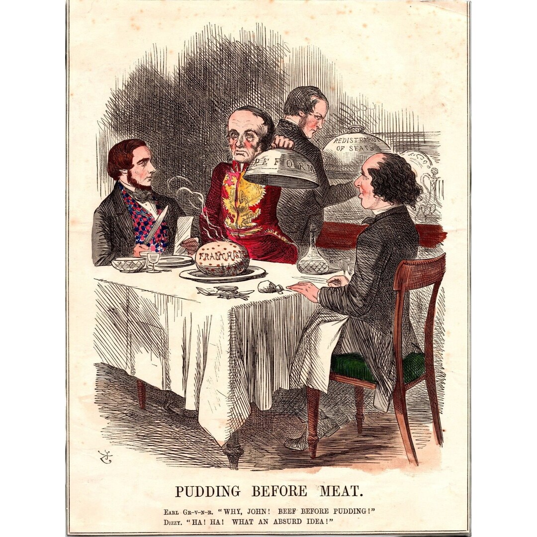 1866 Punch Magazine Political Cartoon Original Antique Hand-colored ...