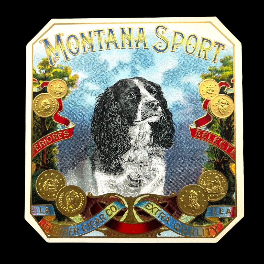 Vintage - MONTANA SPORT - Outer Cigar Box Label Cocker Spaniel Garnier ...