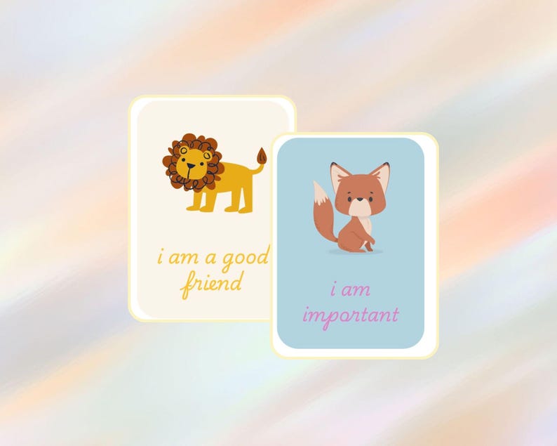 16 Printable Positive Affirmation Cards for Kids, Zoo Animal Kids ...