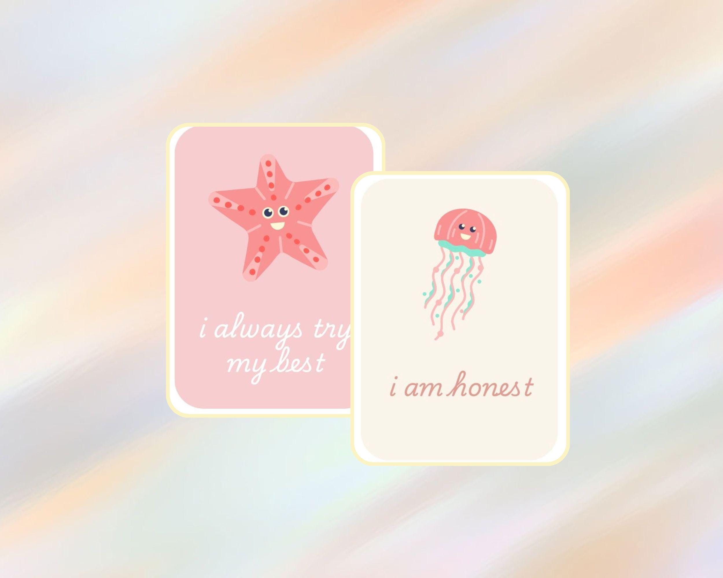 16 Printable Positive Affirmation Cards for Kids, Sea Creatures Kids ...