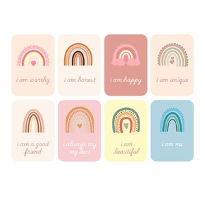 Kids Affirmation Cards Printable | Boho Rainbow Positive Affirmations ...