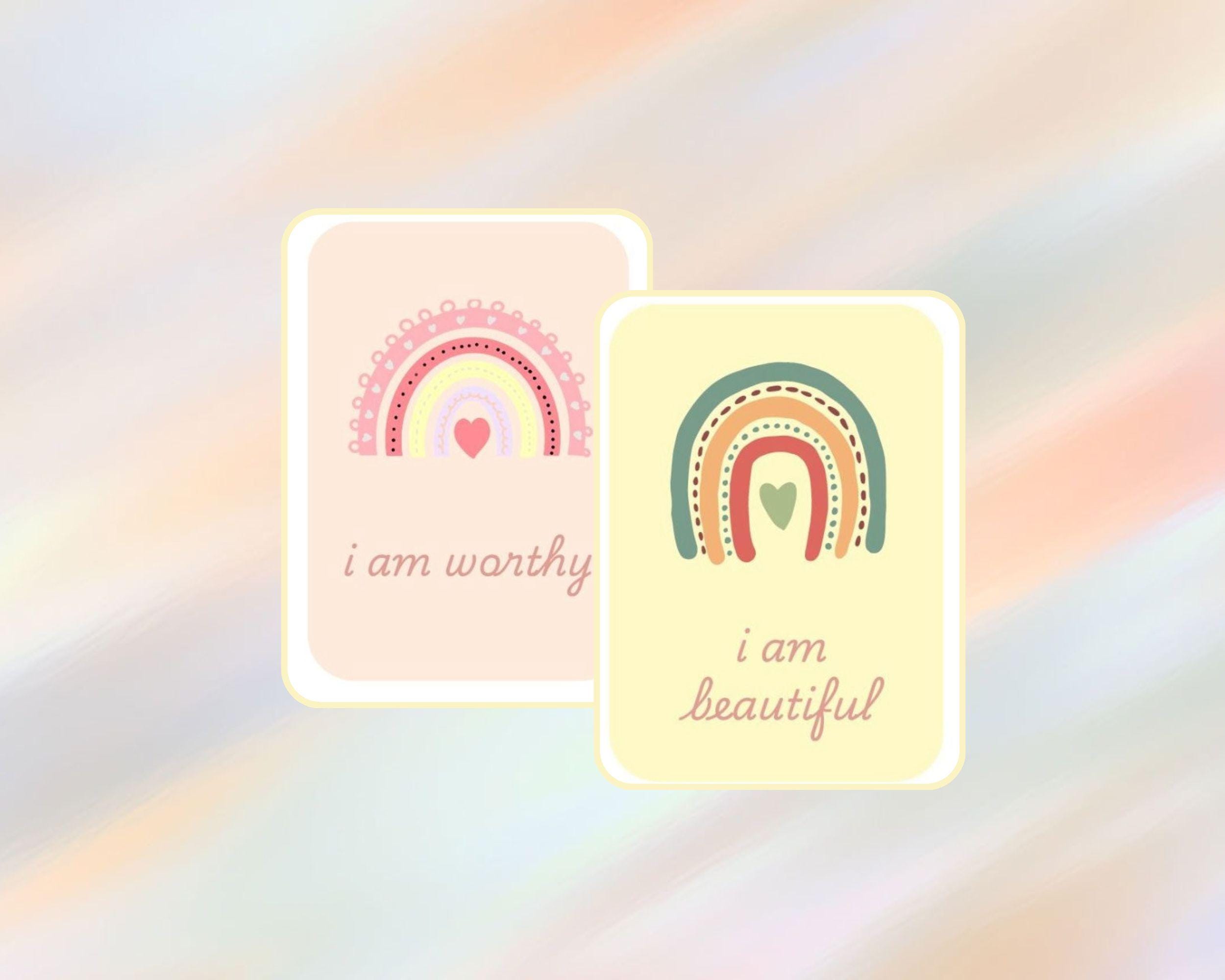 Kids Affirmation Cards Printable | Boho Rainbow Positive Affirmations ...