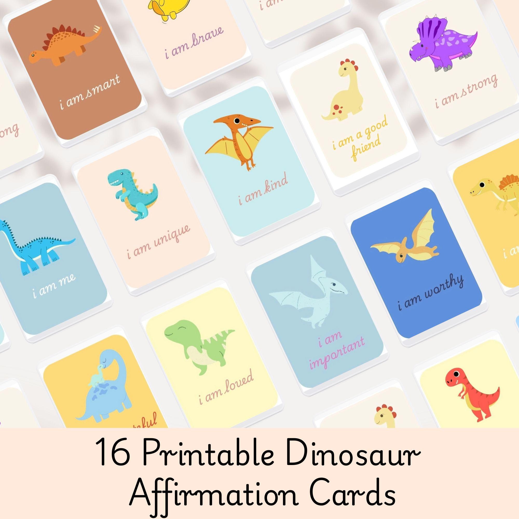 16 Printable Positive Affirmation Cards for Kids, Dinosaur Kids ...