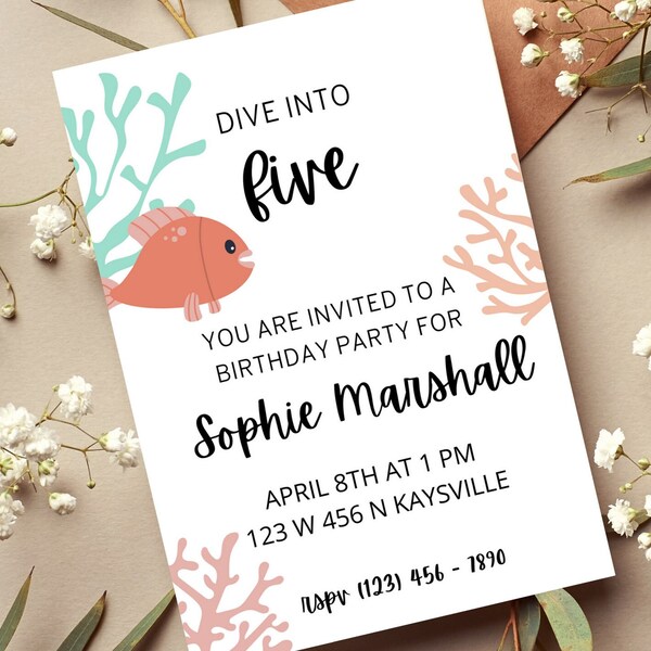 Dive Into Five Pool Party - Etsy