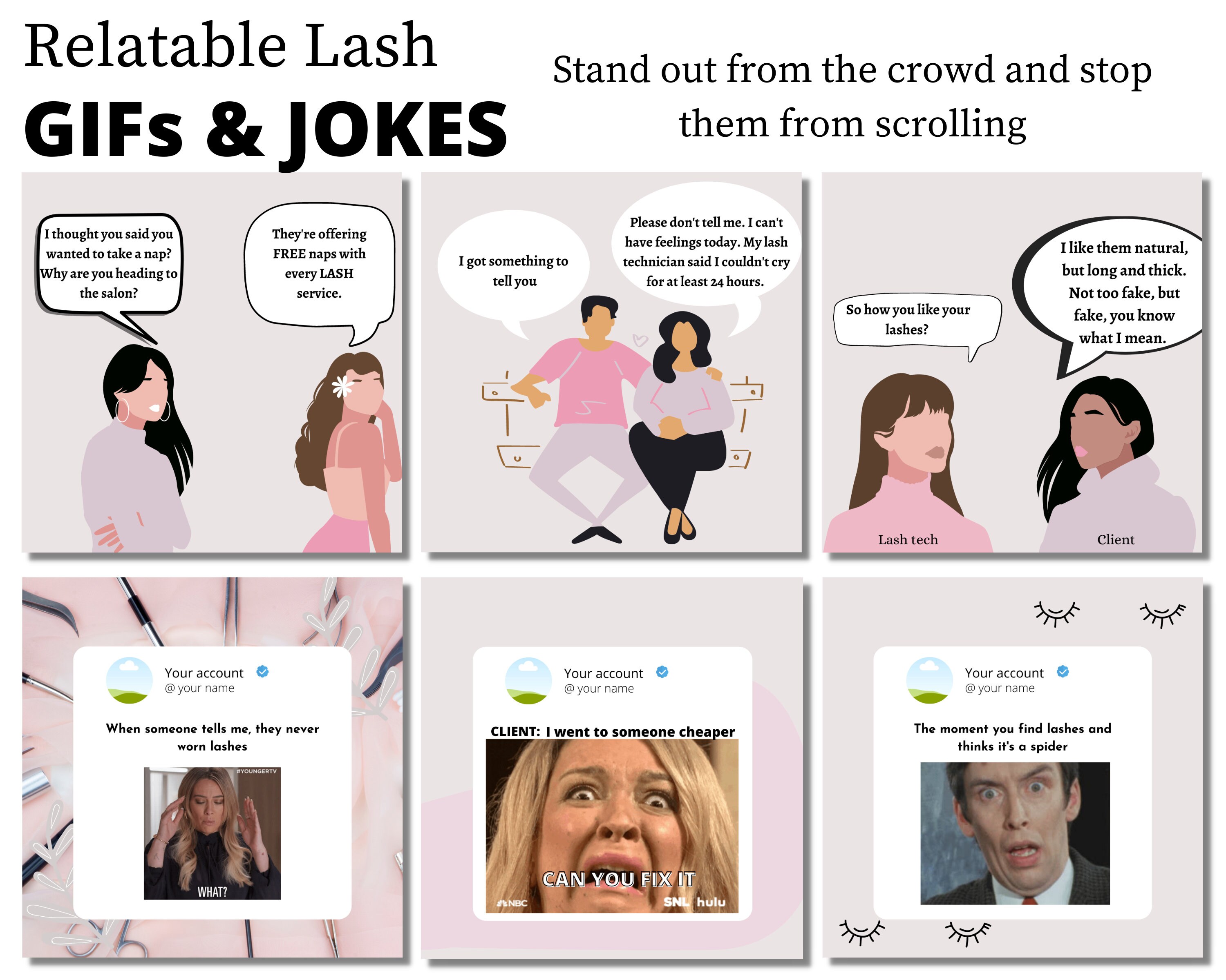 Lash Tech Instagram Post Templates Are Perfect for Lash Artists to Grow ...