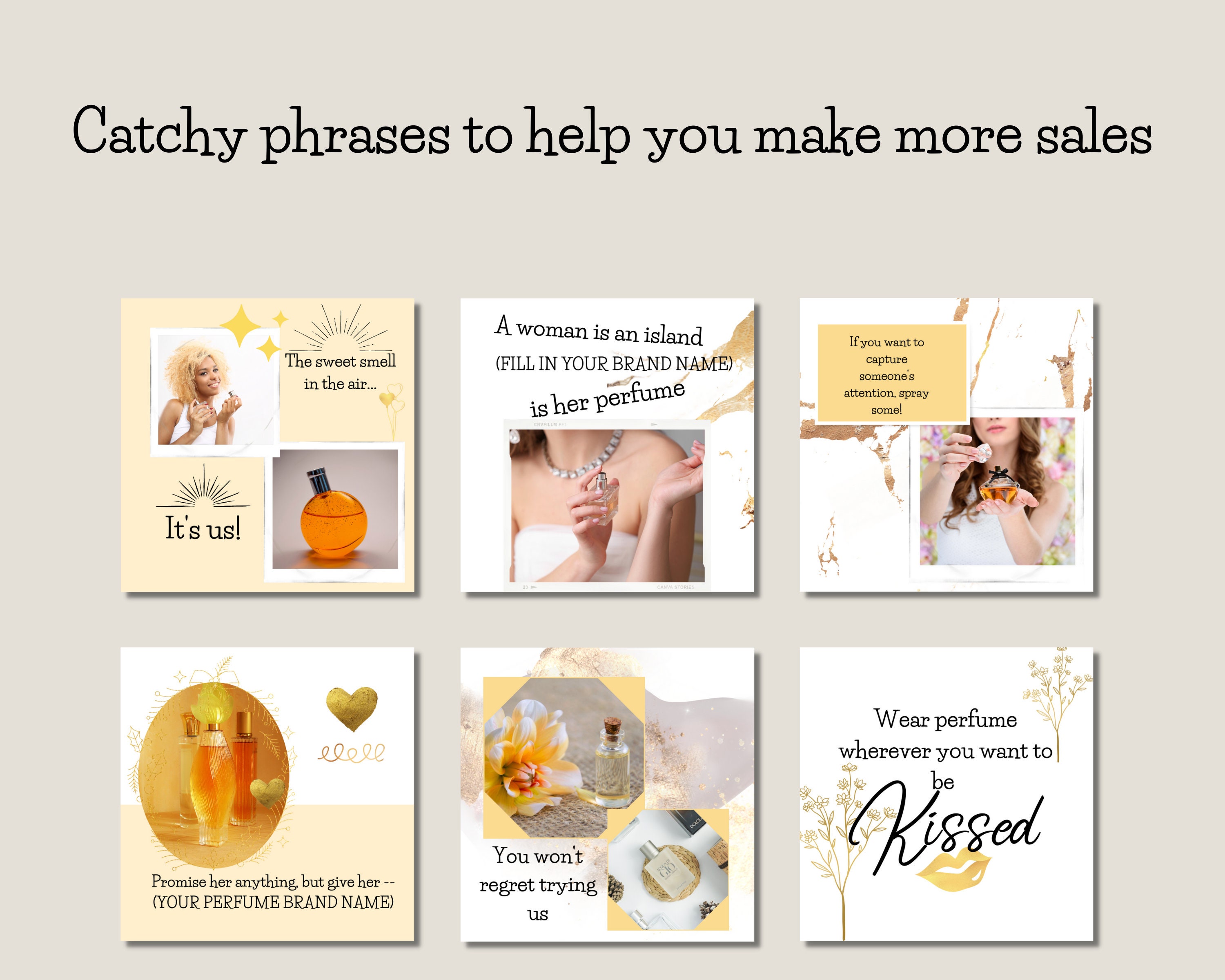 Perfume Instagram Post Templates for Perfume Makers to Help Your Small ...
