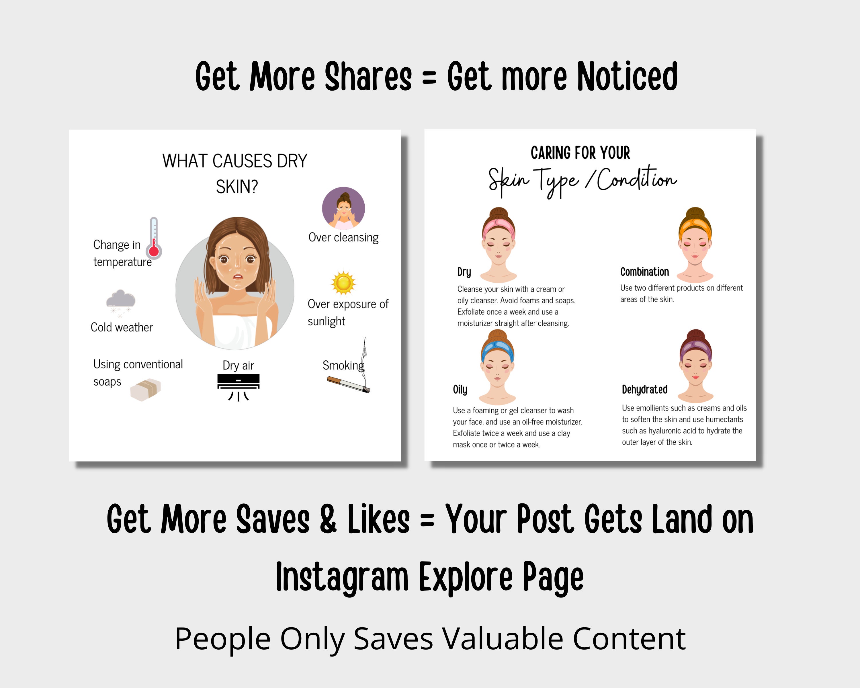 100 Skincare Infographic Instagram Posts Esthetician - Etsy