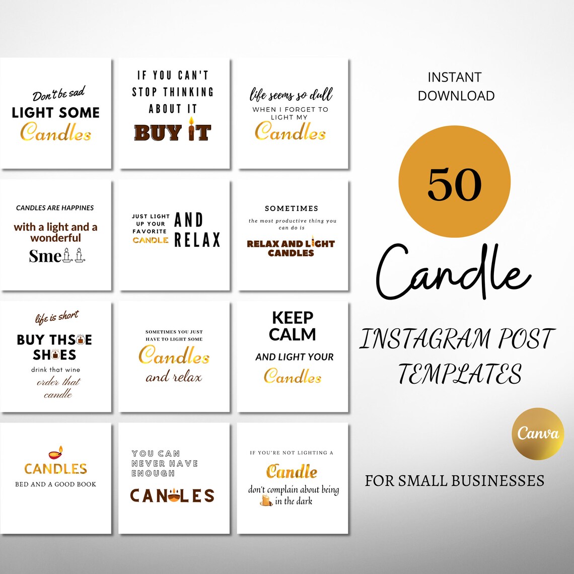 Candle Instagram Post Template, Candle Business, Candle Quotes, Ready ...