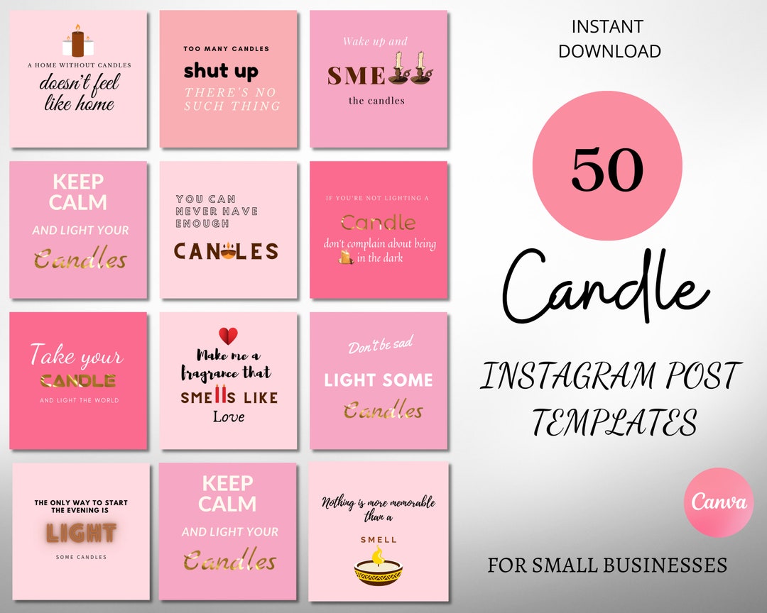 Candle Instagram Post Template, Candle Business, Candle Quotes, Ready ...