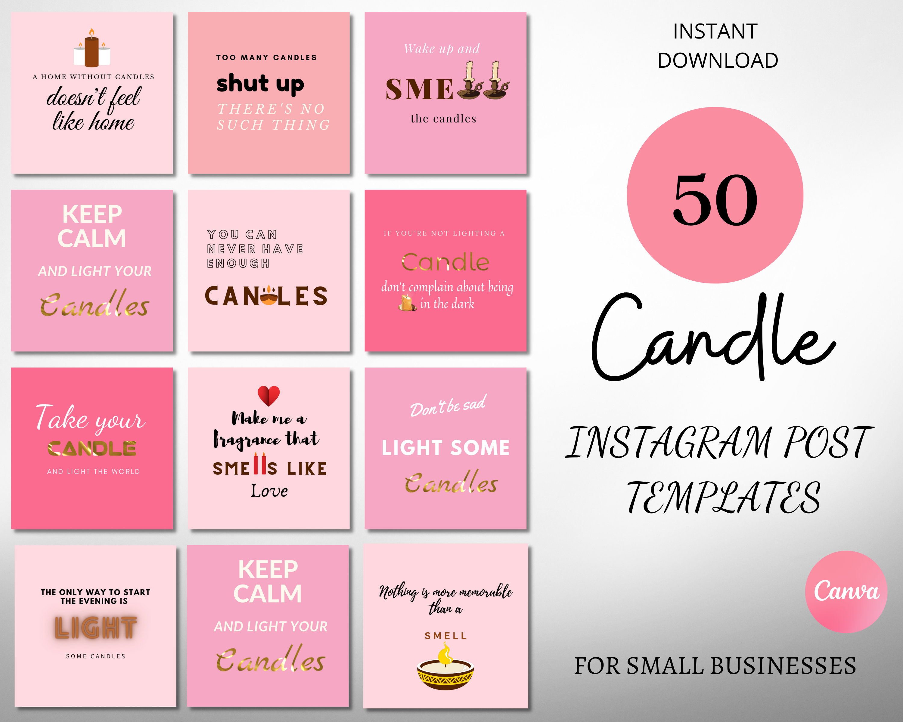 Candle Instagram Post Template, Candle Business, Candle Quotes, Ready ...