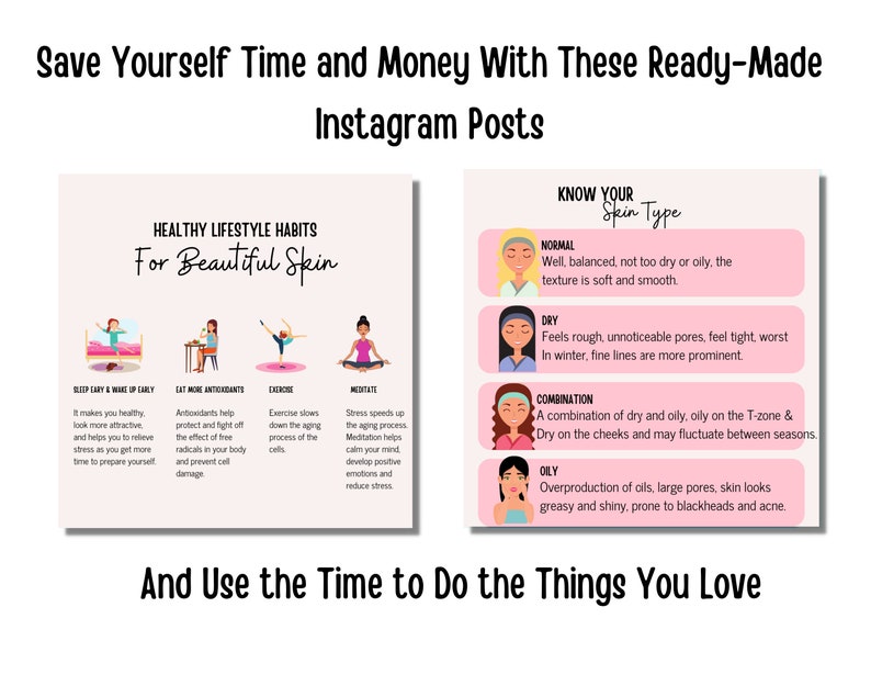 100 Skincare Infographic Instagram Posts Esthetician - Etsy