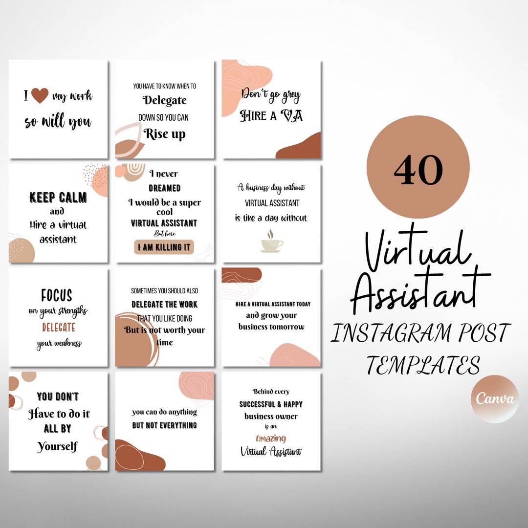 Virtual Assistant Instagram Template, Post, Social Media, Virtual ...