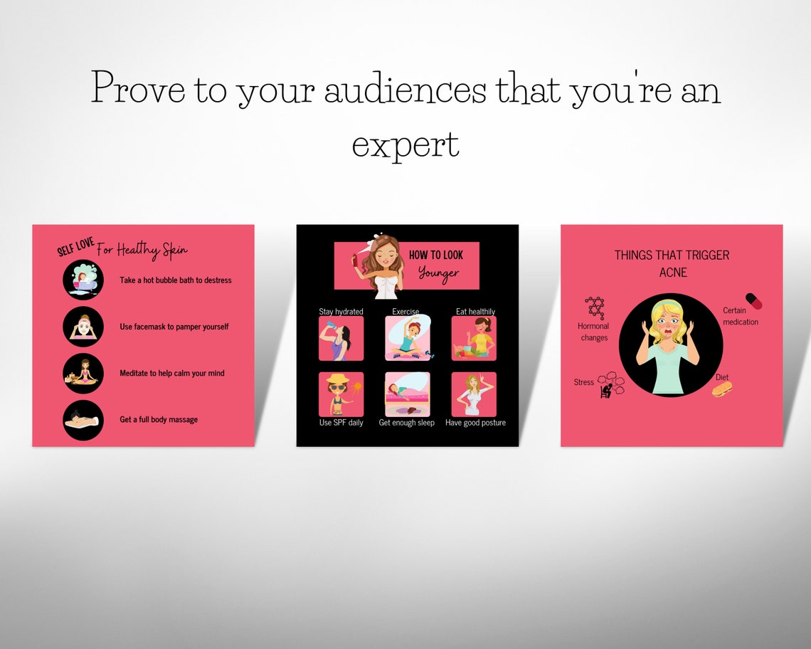 100 Skincare Infographic Instagram Posts Esthetician - Etsy