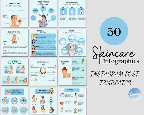 Esthetician Infographics Instagram Post Template for Anyone in - Etsy