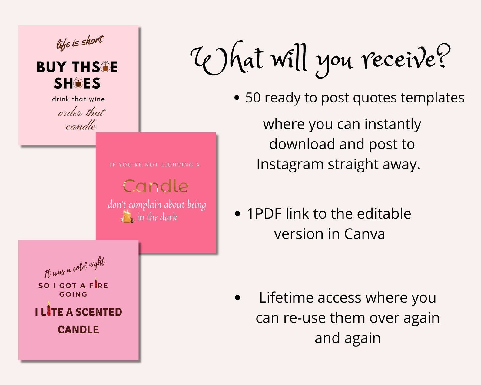 Candle Instagram Post Template, Candle Business, Candle Quotes, Ready ...