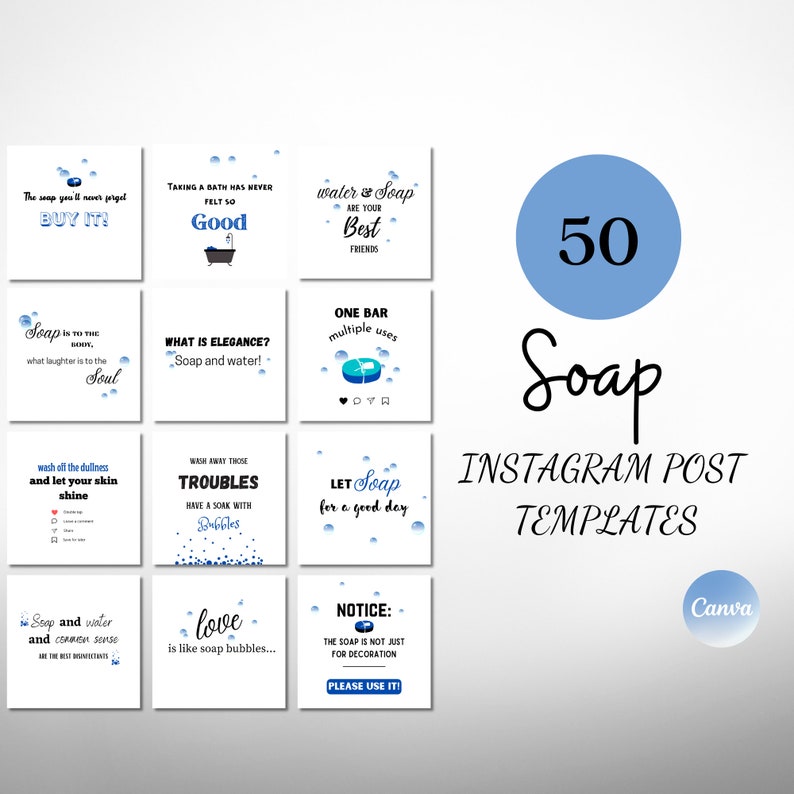 Soap Instagram Posts Templates for Soap Making Business, Soap Quotes ...