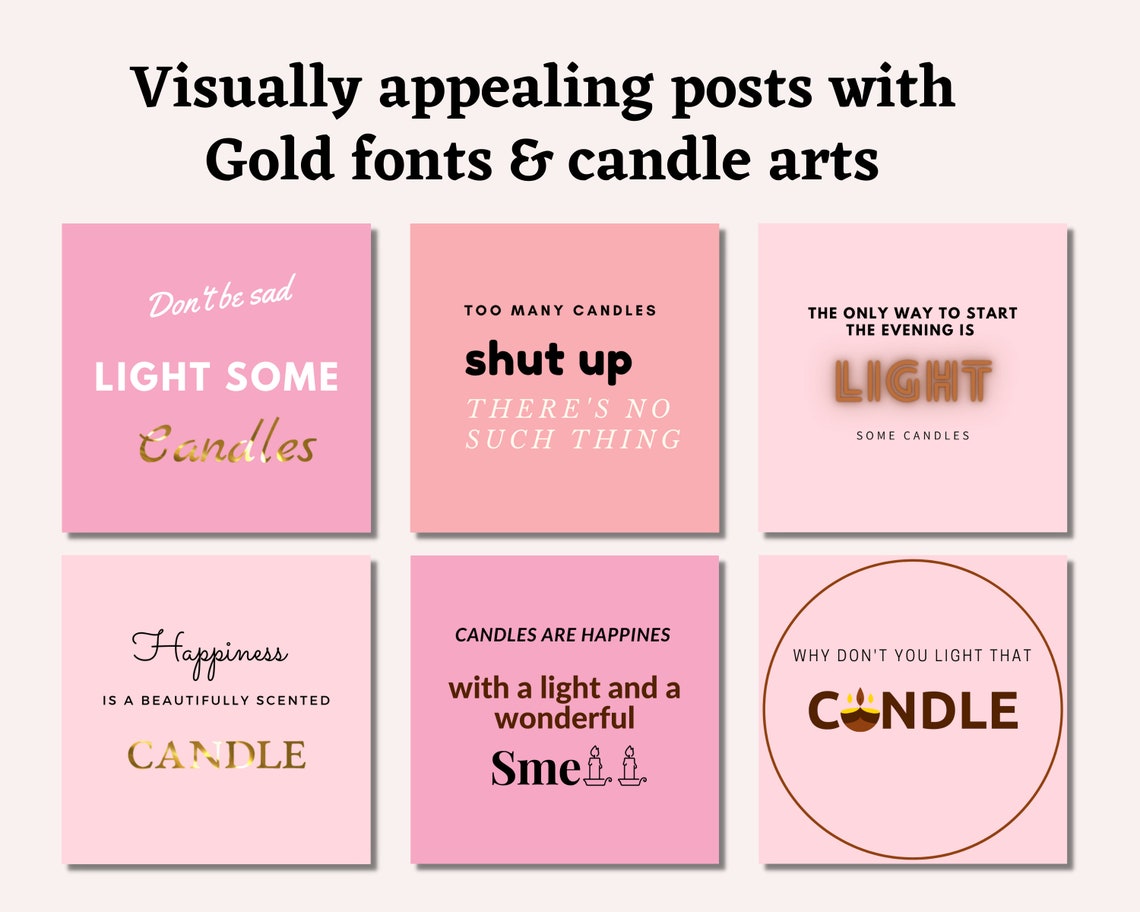Candle Instagram Post Template, Candle Business, Candle Quotes, Ready ...