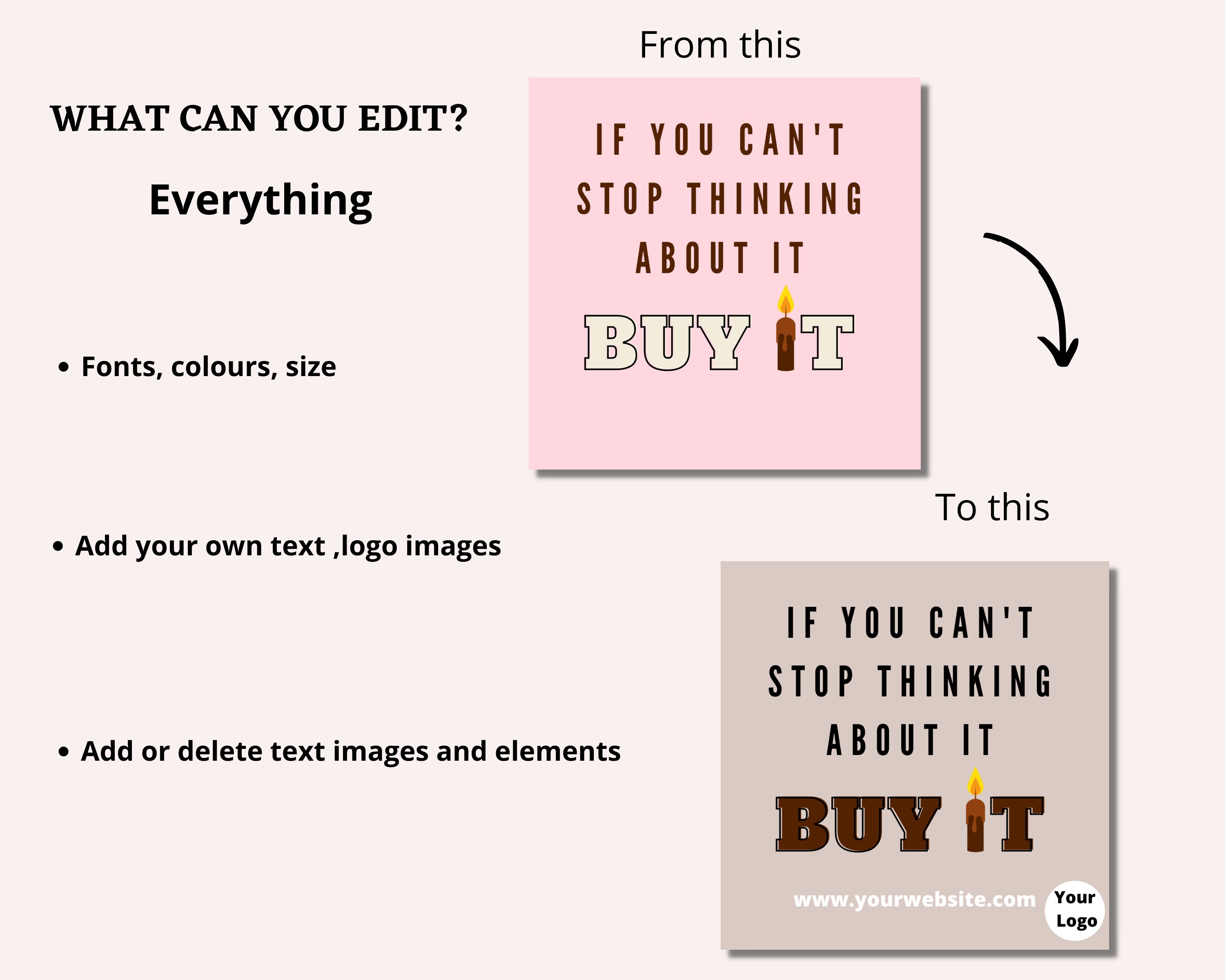 Candle Instagram Post Template, Candle Business, Candle Quotes, Ready ...