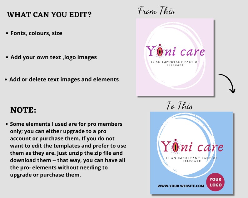 Yoni Post Templates for Instagram, Vagina Care and Quote Posts is A ...