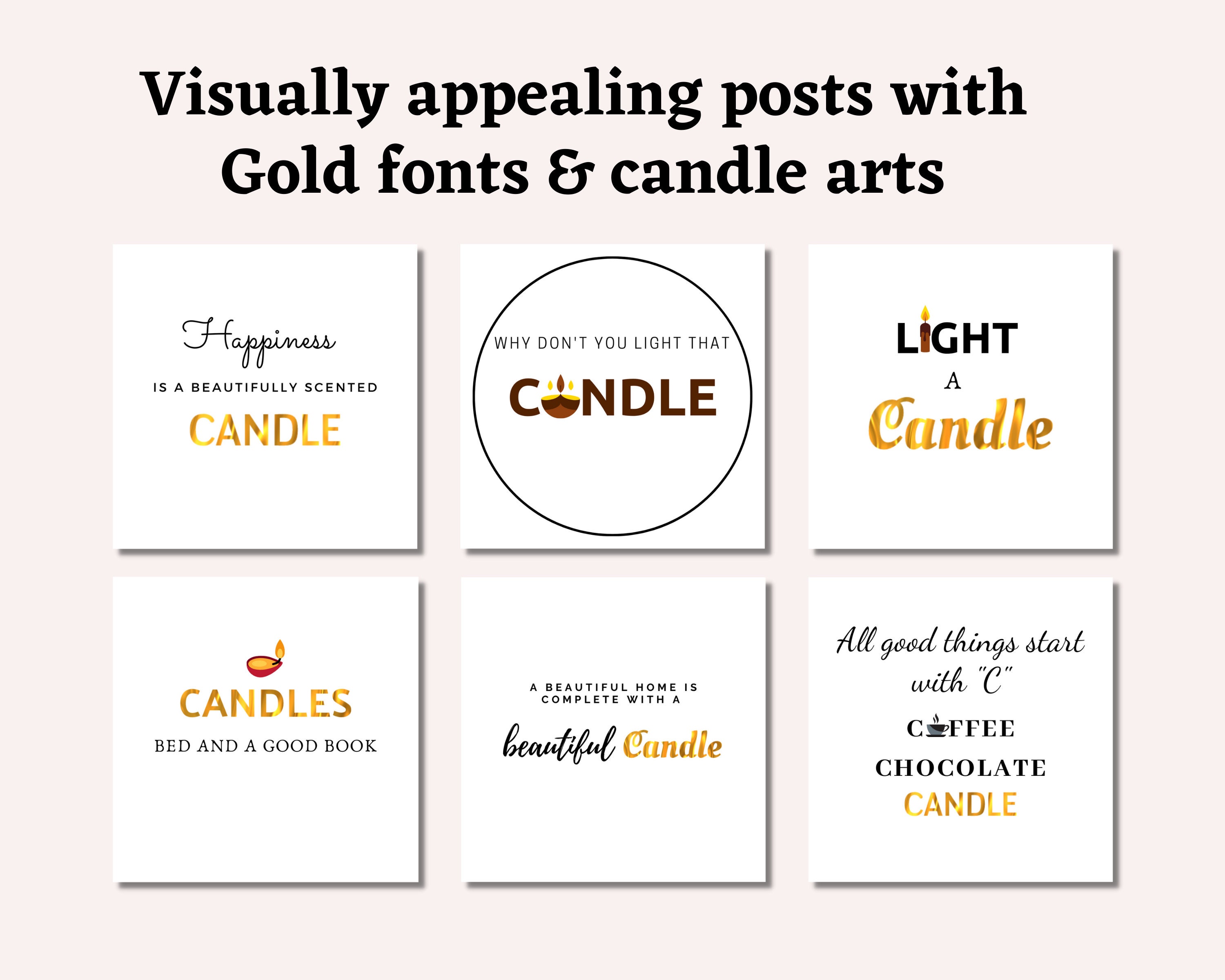 Candle Instagram Post Template, Candle Business, Candle Quotes, Ready ...