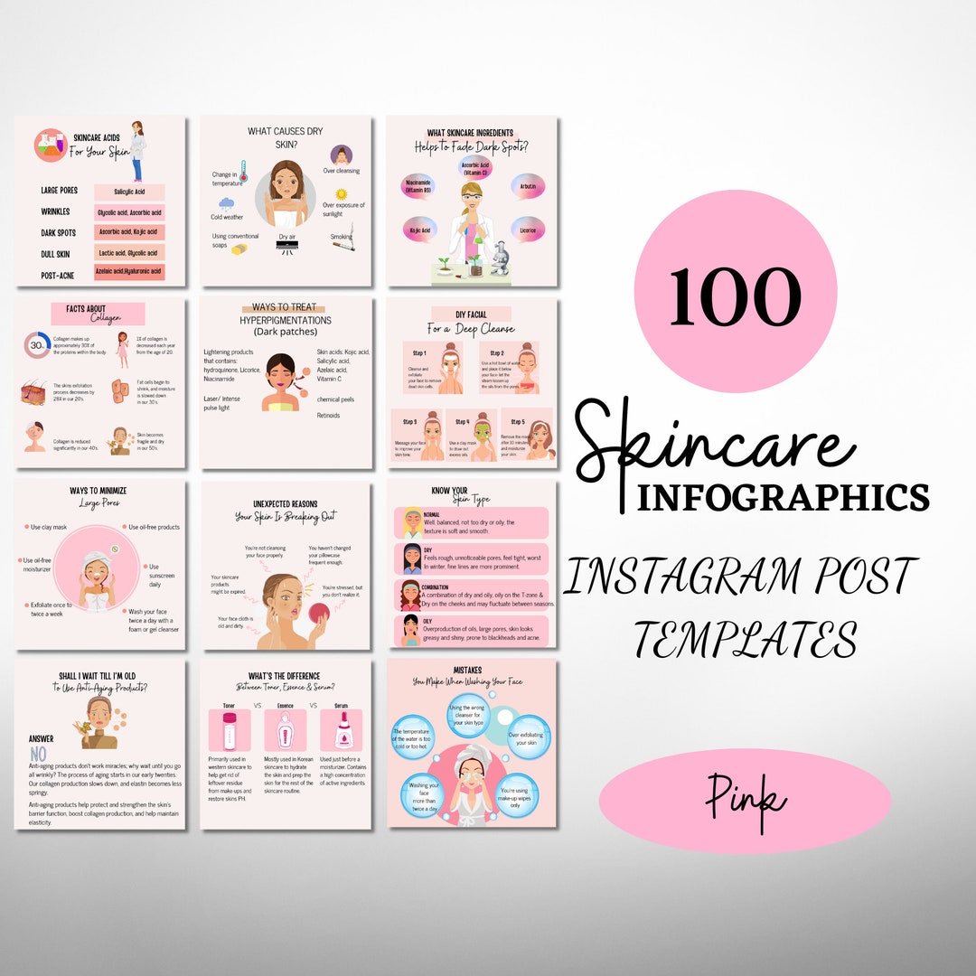 100 Skincare Infographic Instagram Posts, Esthetician Instagram Post ...