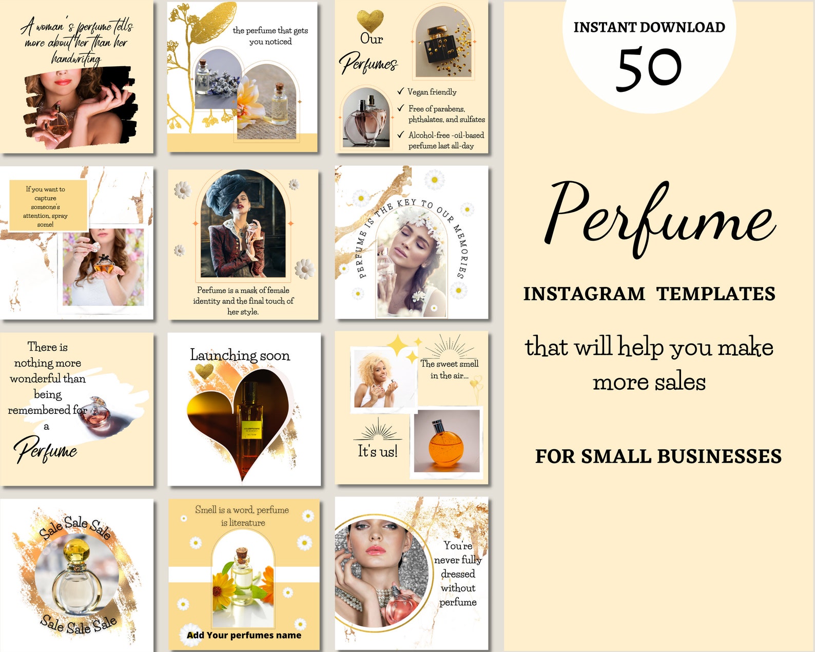 Perfume Instagram Post Templates for Perfume Makers to Help | Etsy UK