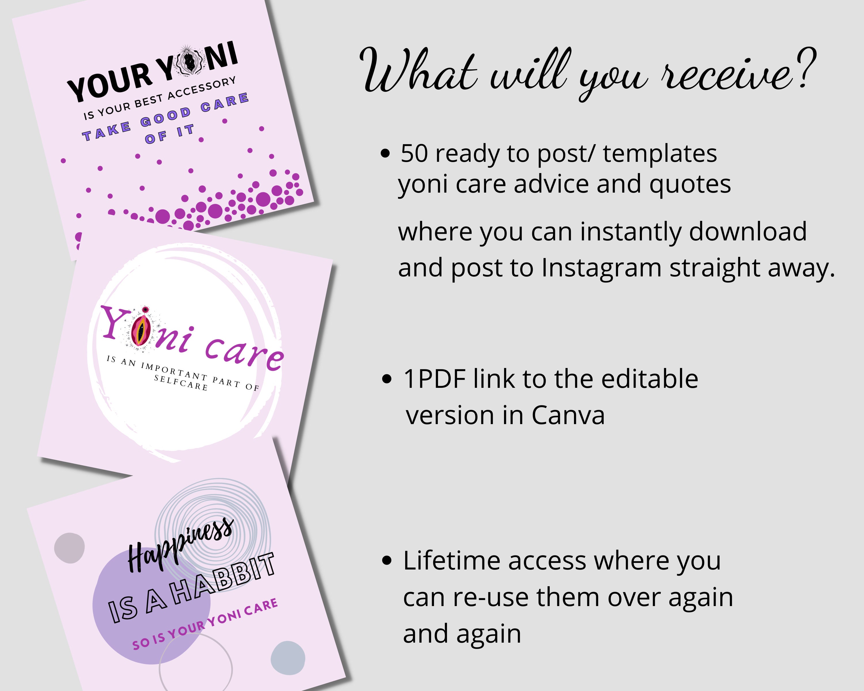 Yoni Post Templates for Instagram, Vagina Care and Quote Posts is A ...